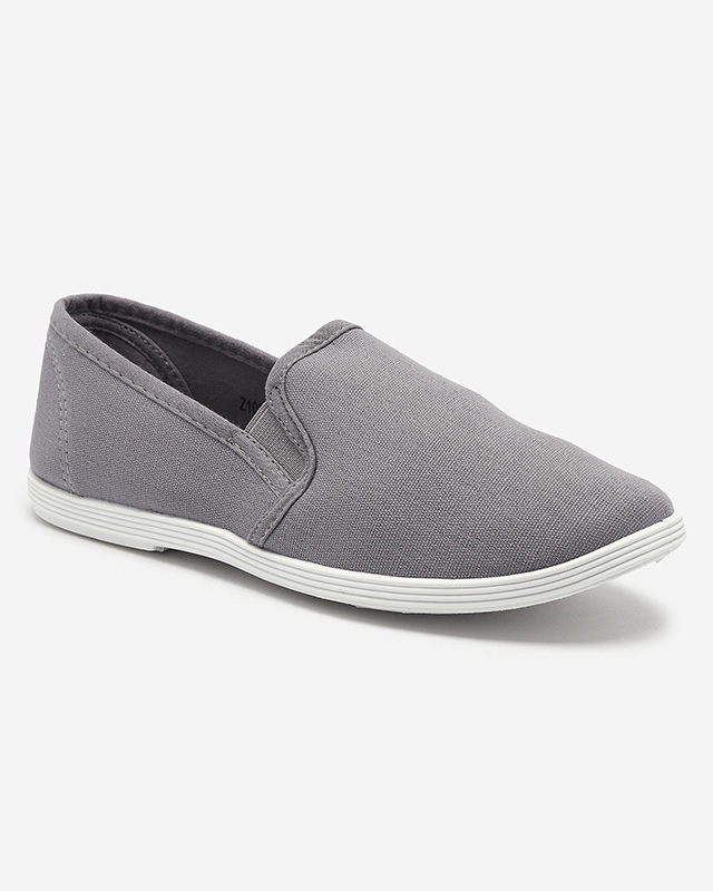 Graue Damen-Slipper aus Stoff Sterika - Footwear - pigeon gray ...
