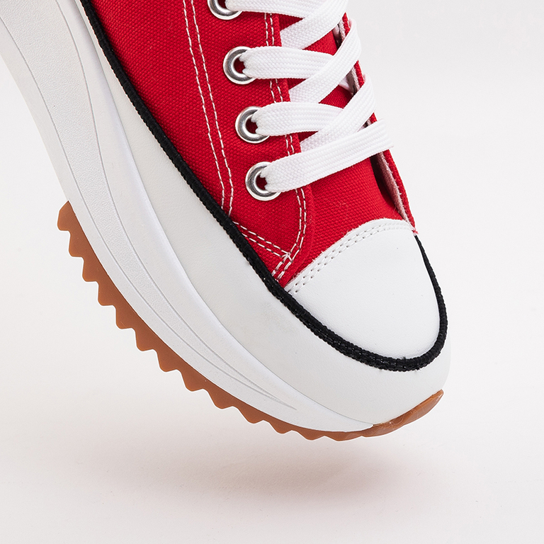 Rote Damen-Sneaker auf dem Vinesa-Plateau - Schuhe - rot | Royalfashion ...